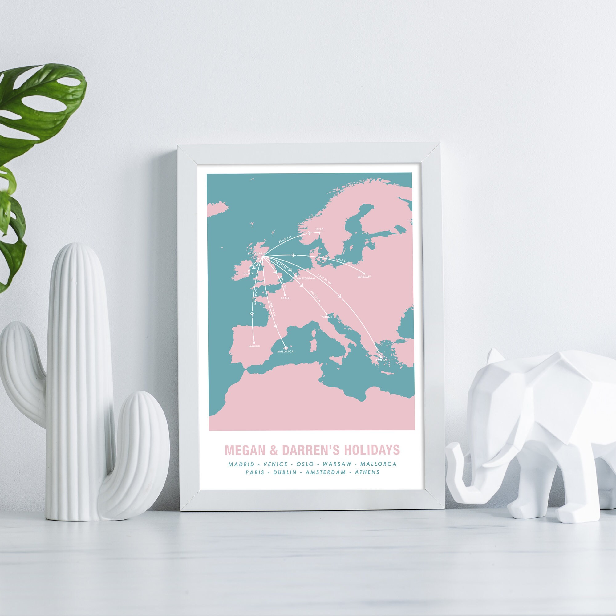 Personalised Route Travel Map Print Custom Map Atlas Poster - Etsy UK
