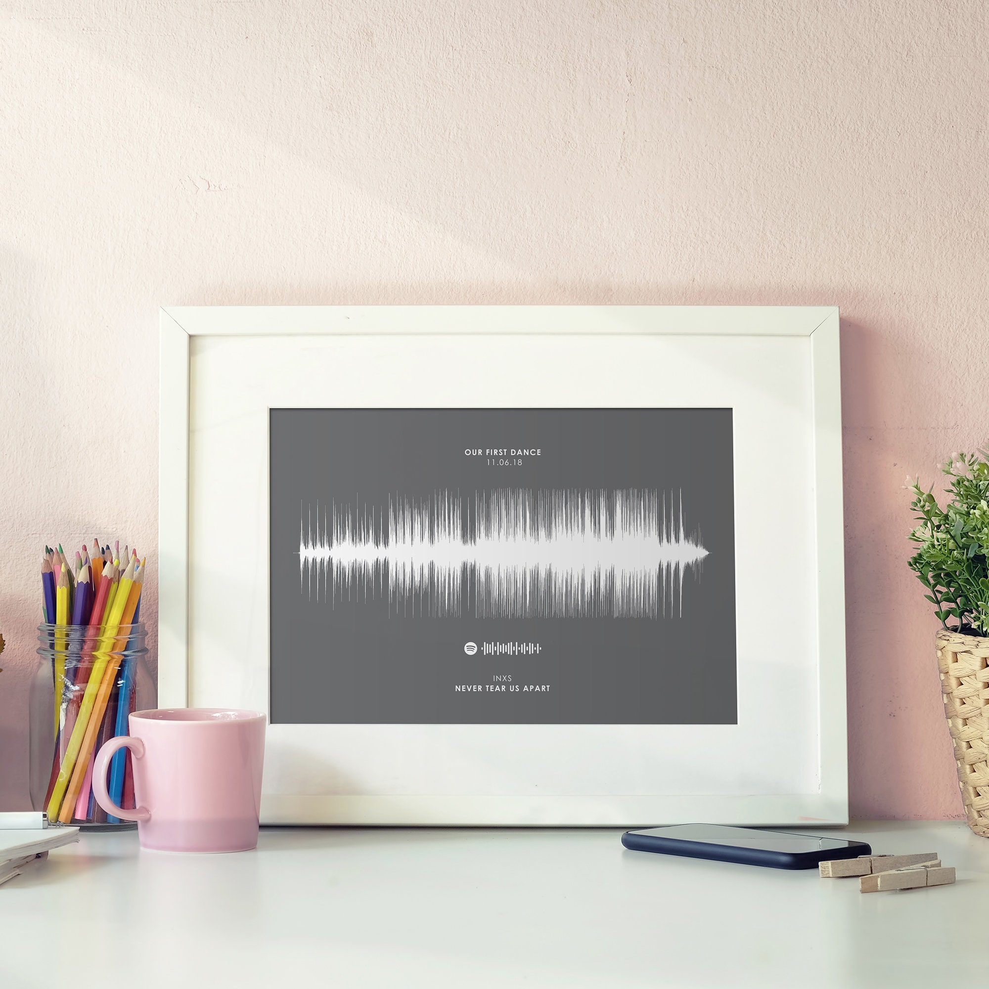 Personalised Sound Wave Print Song Soundwave Poster Framed - Etsy UK