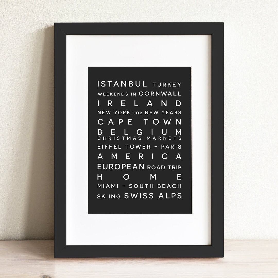 Personalised Destination Print, Personalized Bus Blind Framed Poster ...