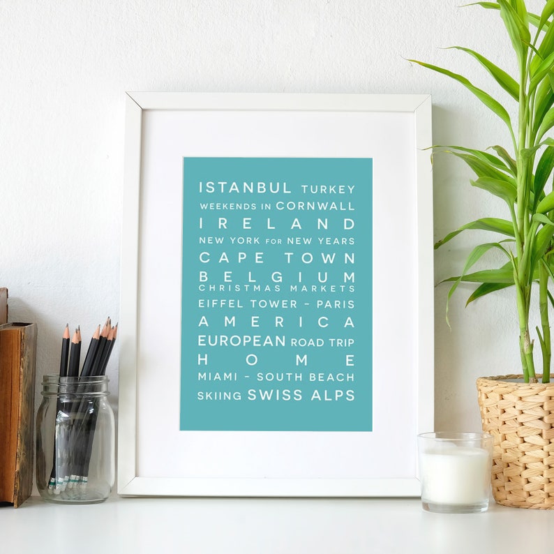 Personalised Destination Print Personalized Bus Blind Framed - Etsy