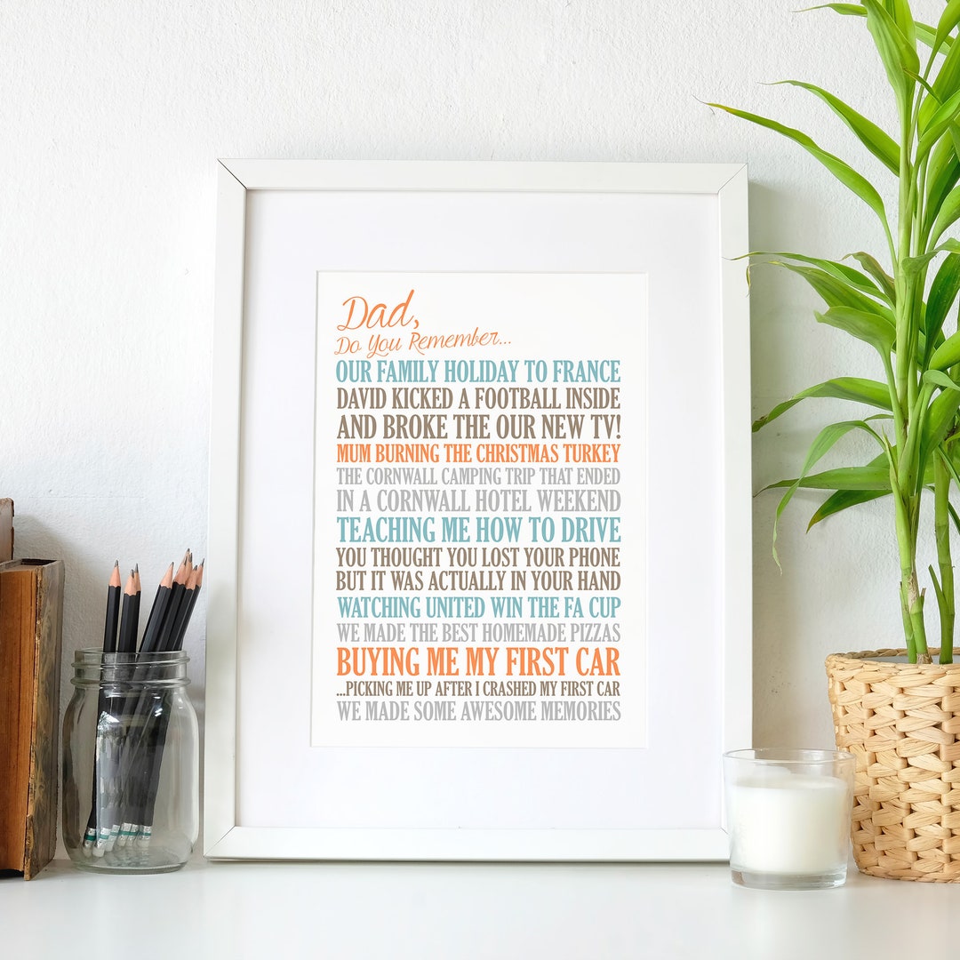 Remember When Personalised Print - Special Memories Poster - Framed A3 ...