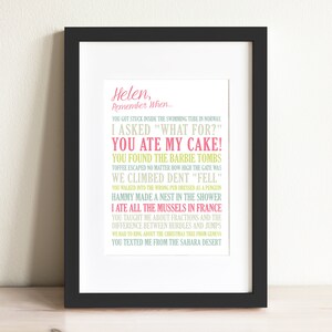 Remember When Personalised Print - Special Memories Poster - Framed A3 ...