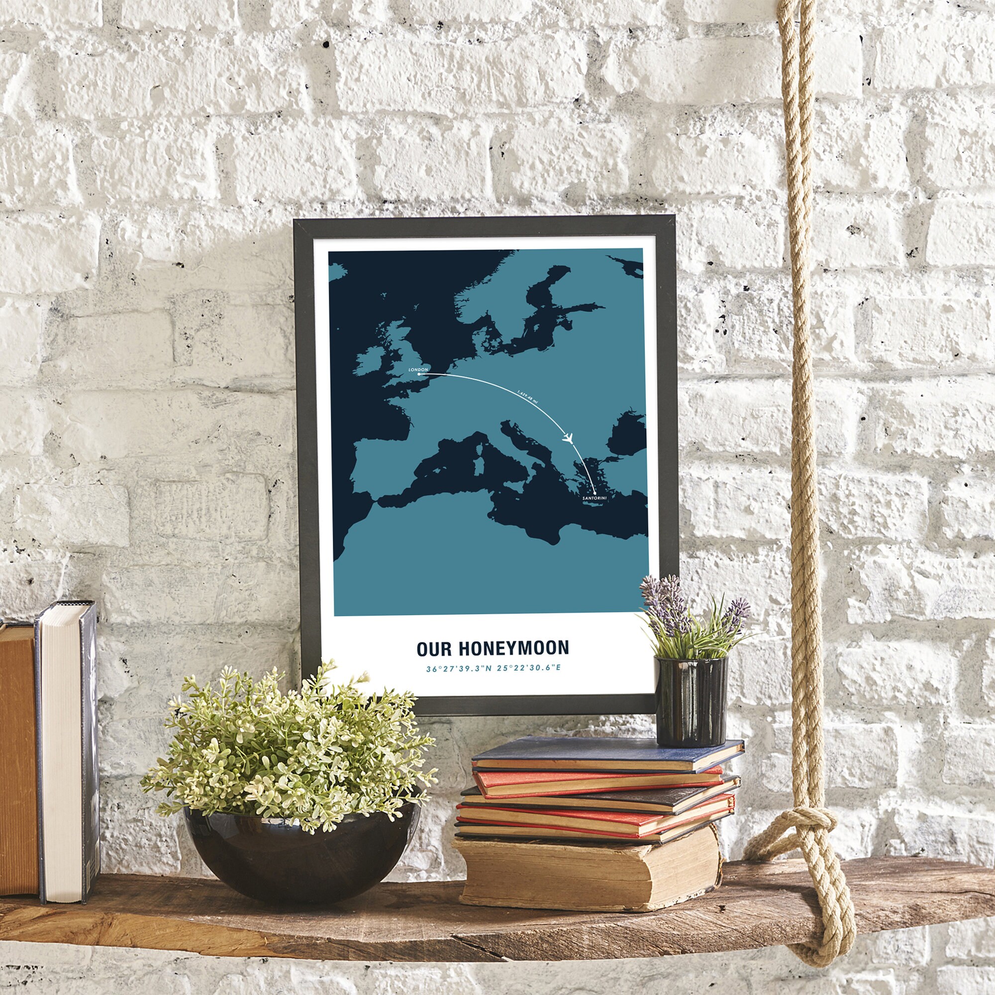 Personalised Route Travel Map Print Custom Map Atlas Poster - Etsy UK