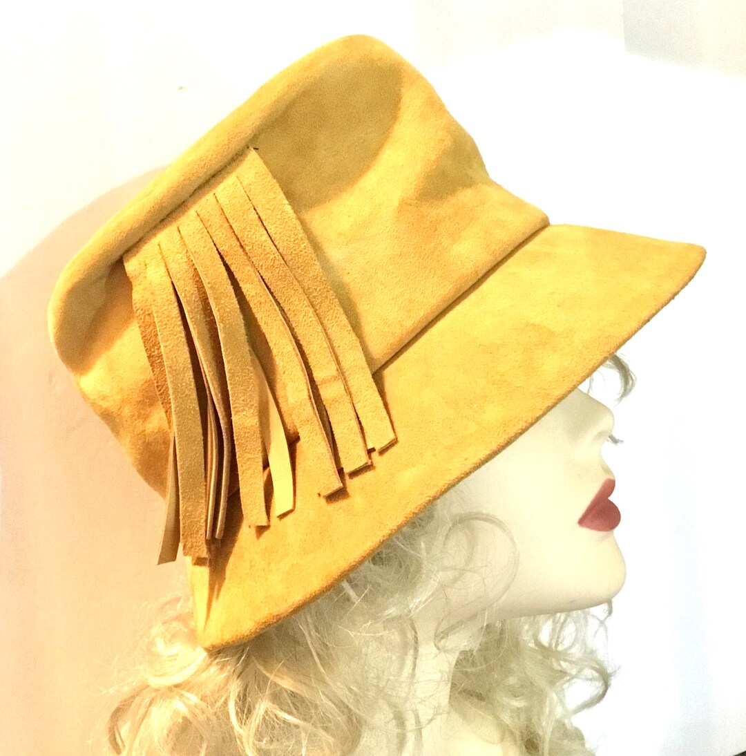 Vintage Soft Real Suede Bucket Hat / Evelyn Varon / 22” / Retro ...