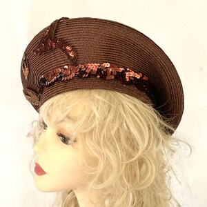 Vintage Sequin Platter Hat / Pancake Hat / Beret / Retro / Boho ...