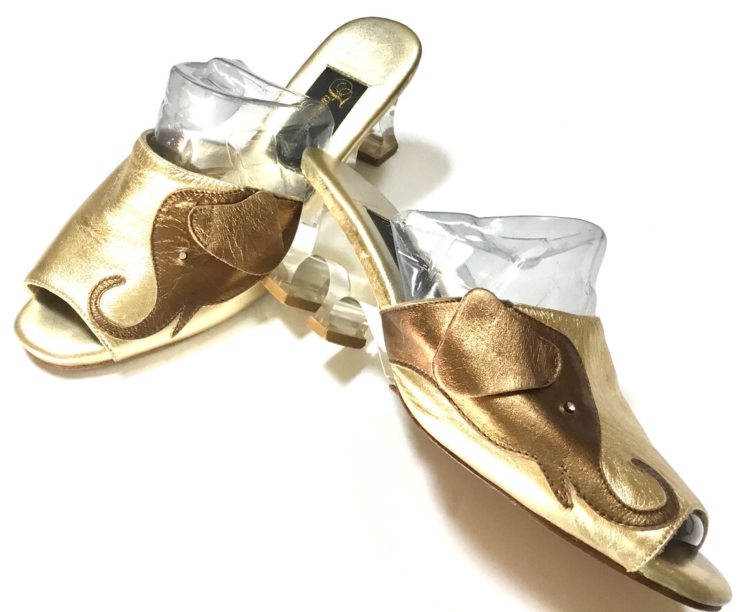 Vintage Double Heel Leather Elephant Heels / by Fantasy of - Etsy