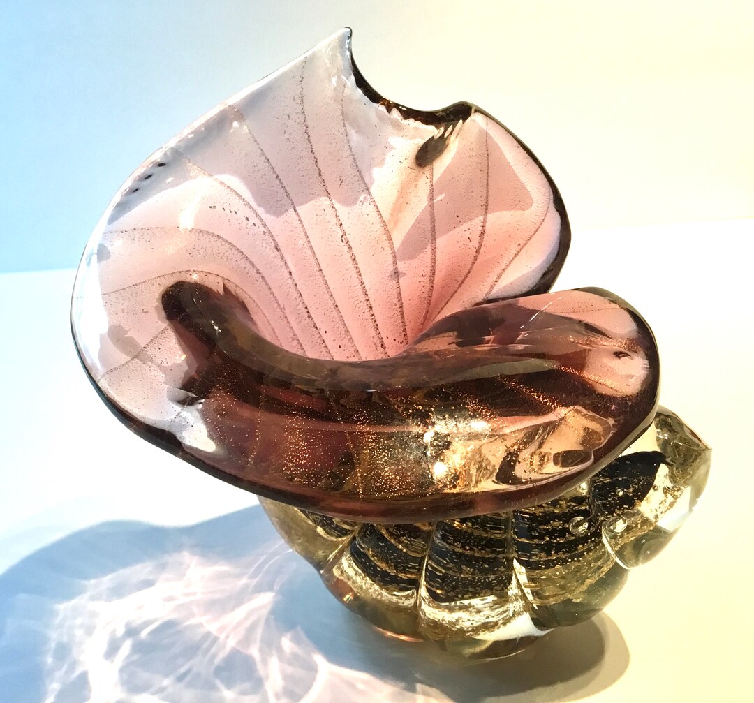 Vintage Murano Style Glass Sea Shell / Art Glass / Home Decor / Home ...