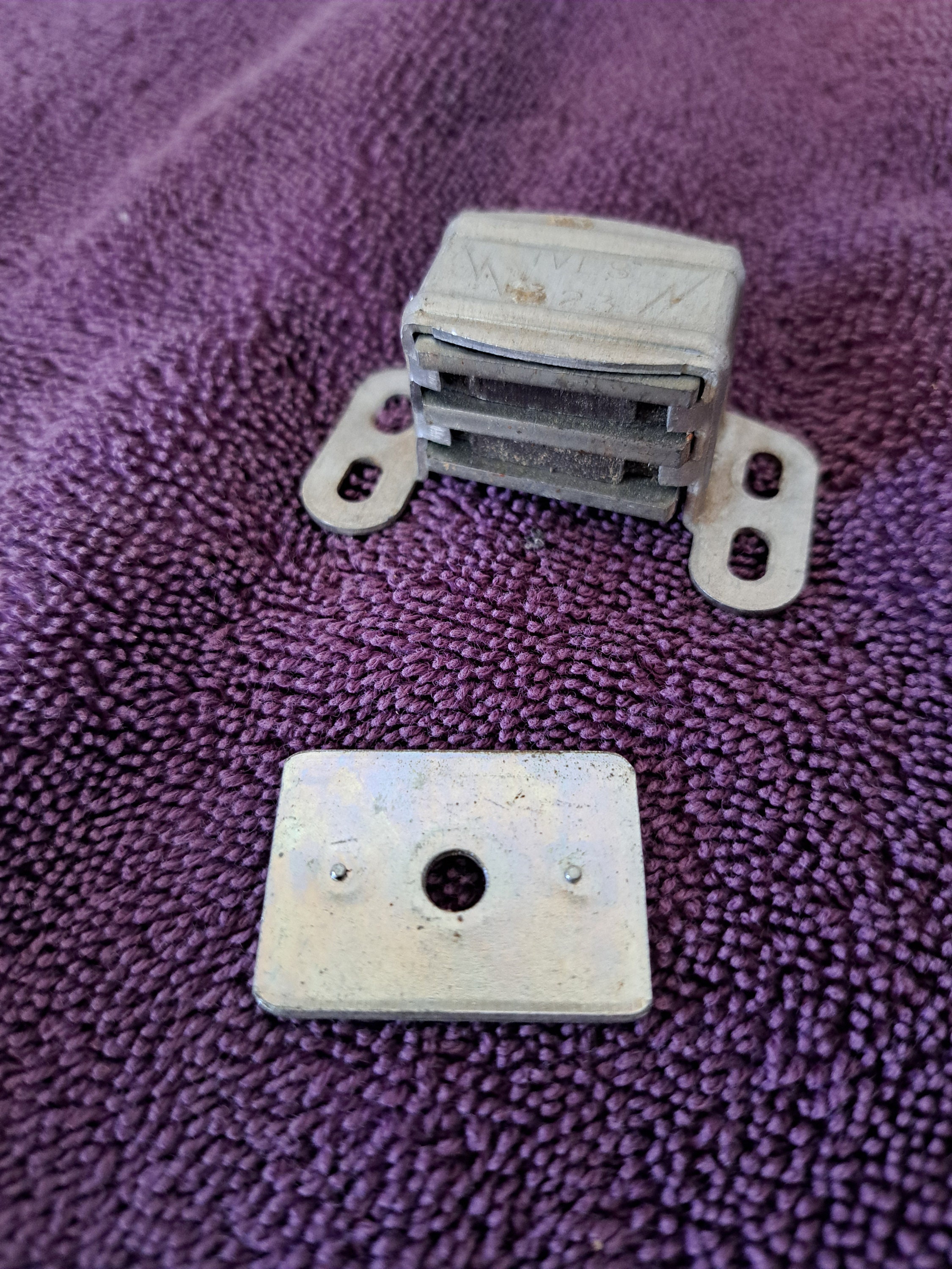 Double Stack Cabinet Door Magnets Used Vintage Heavy Duty Metal Double ...