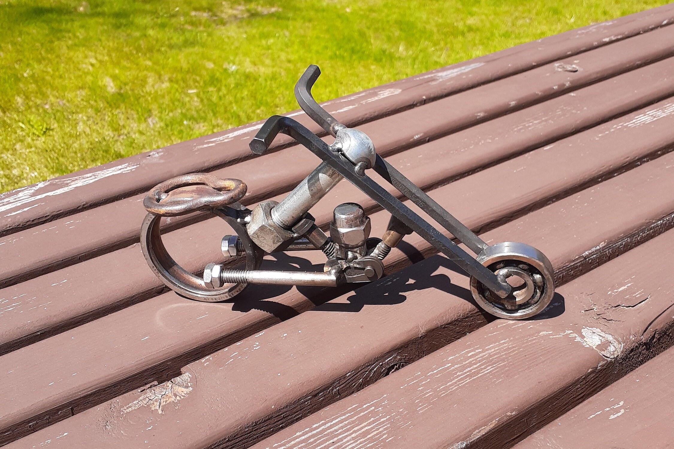 Scrap Metal Motorcycle Chopper Welded Handmade Repurposed Junk Upcycled ...