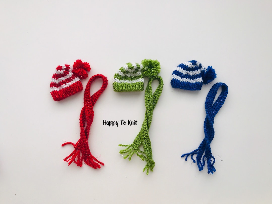Christmas Elf Clothes - Handknit Hat and Scarf for Elf Doll. - Etsy