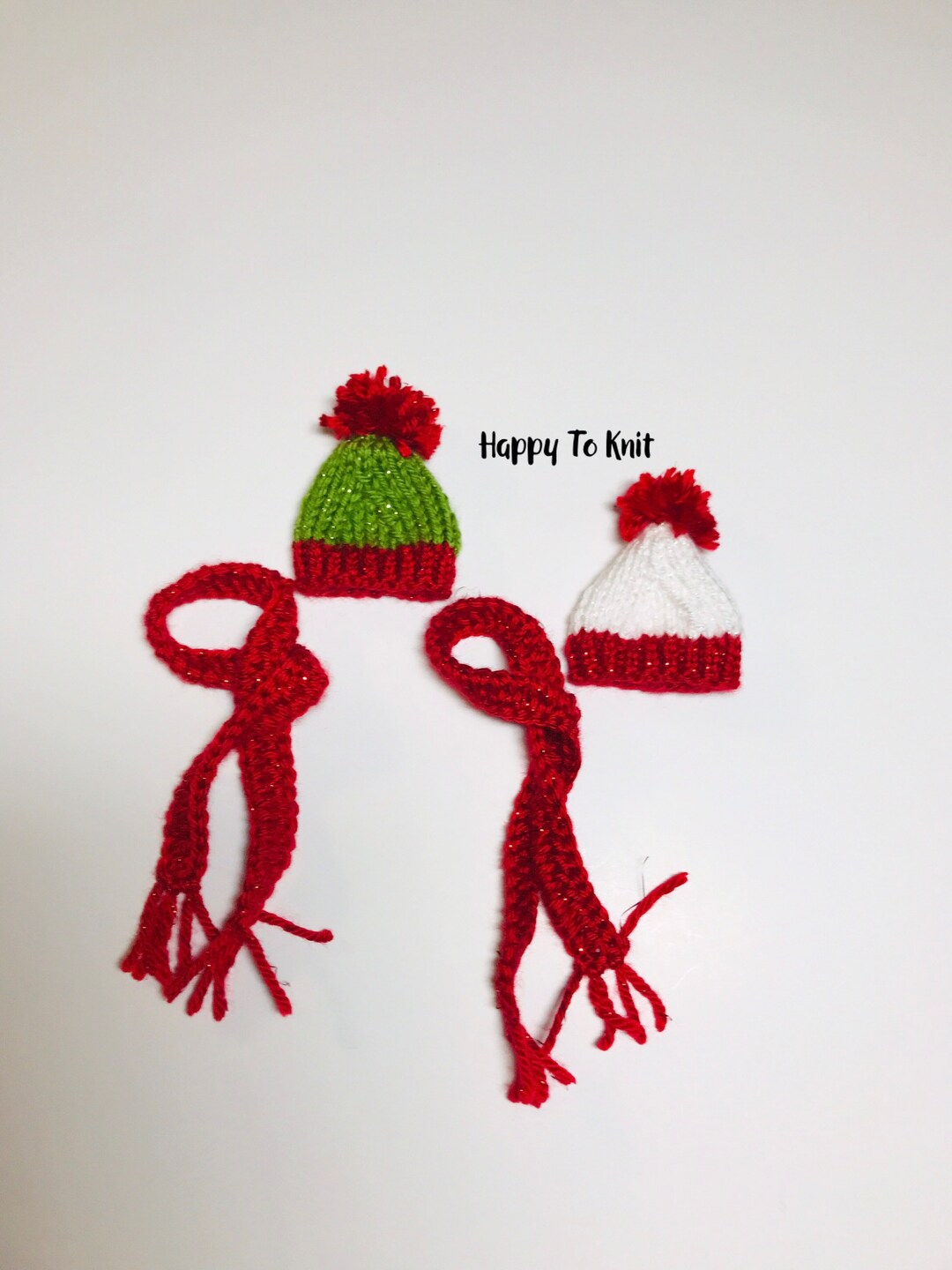 Christmas Elf Clothes - Hand-knit Hat & Scarf for Elf Doll. - Etsy