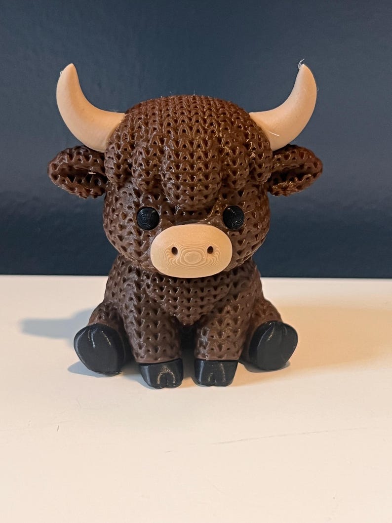 3D Knitted Style Highland Cow - Etsy