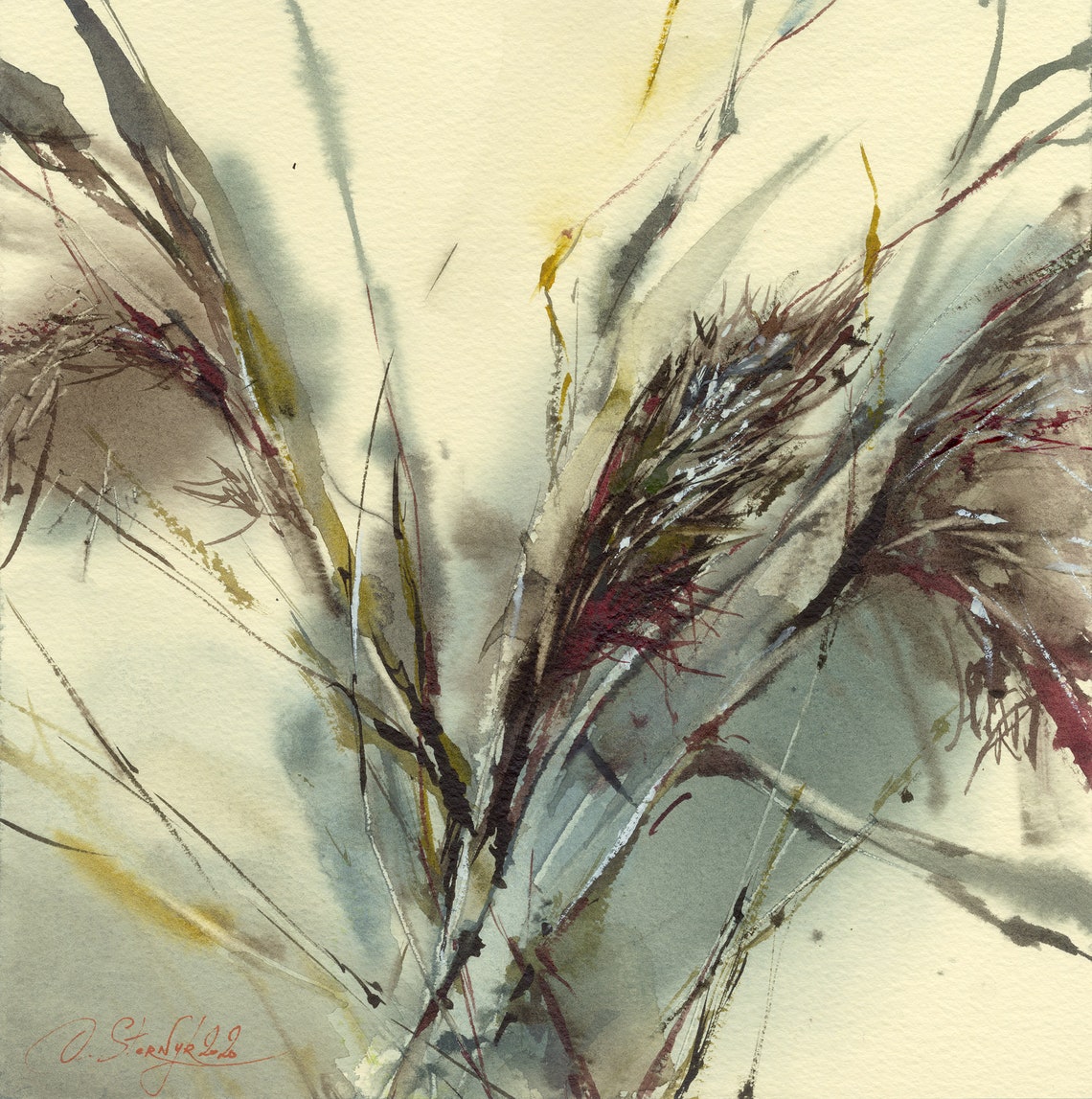 The Reeds Grass Art Print - Cane Plants Square Wall Art, Water Reeds ...