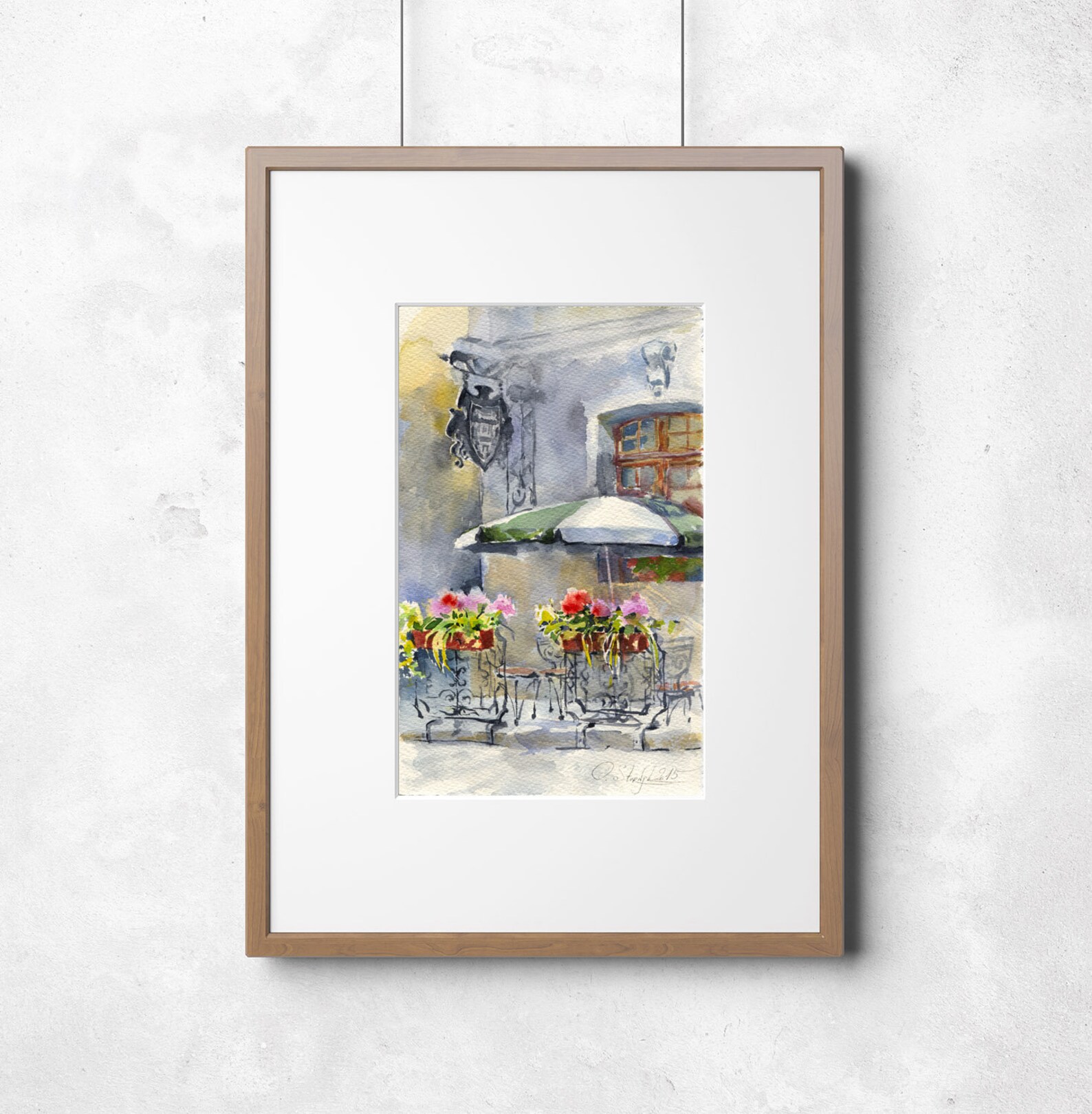 Street Scene Painting Print - Print From Old Town Watercolor - Street ...