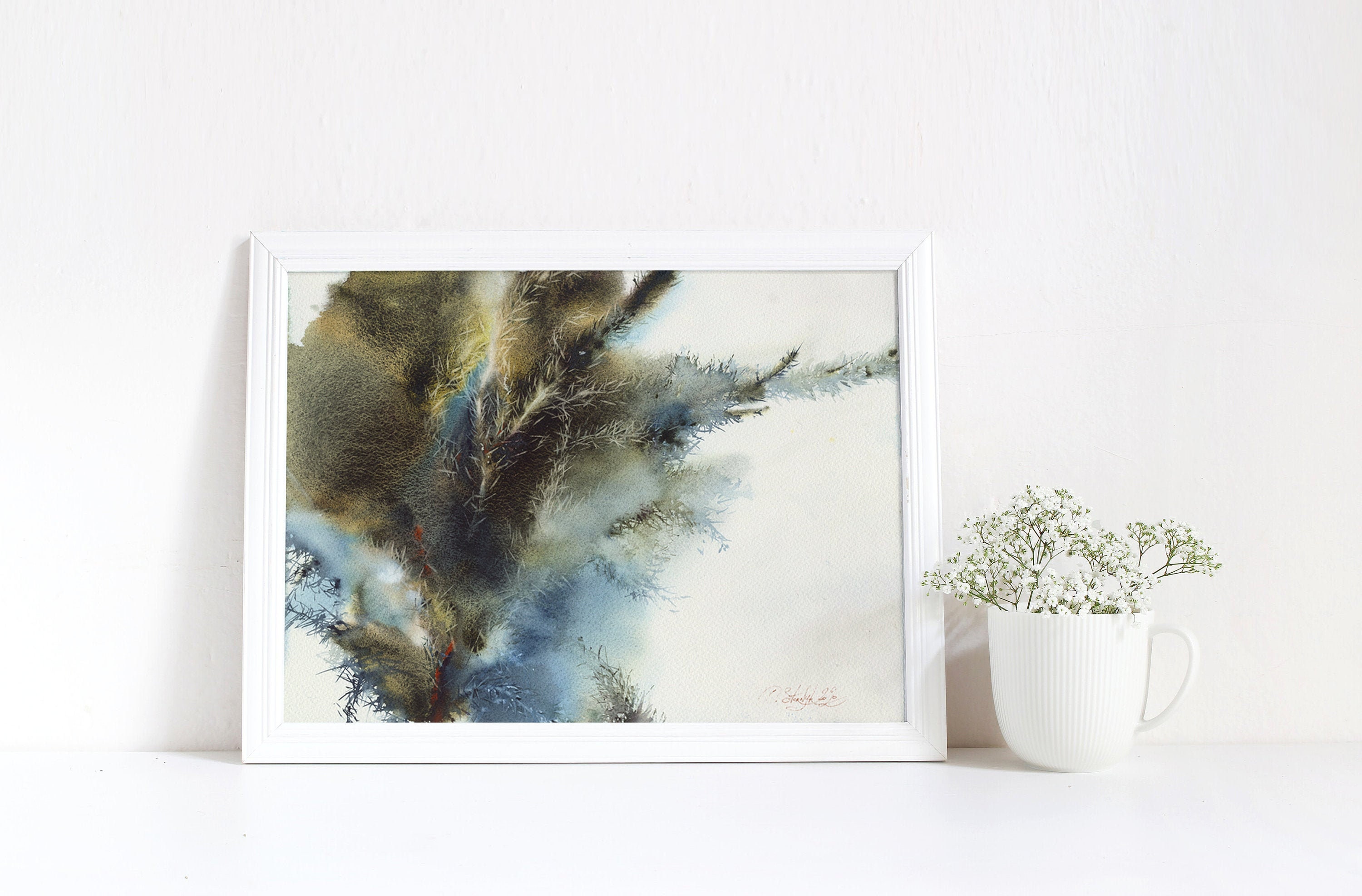 Cypress Tree art print of watercolor painting Home | Etsy