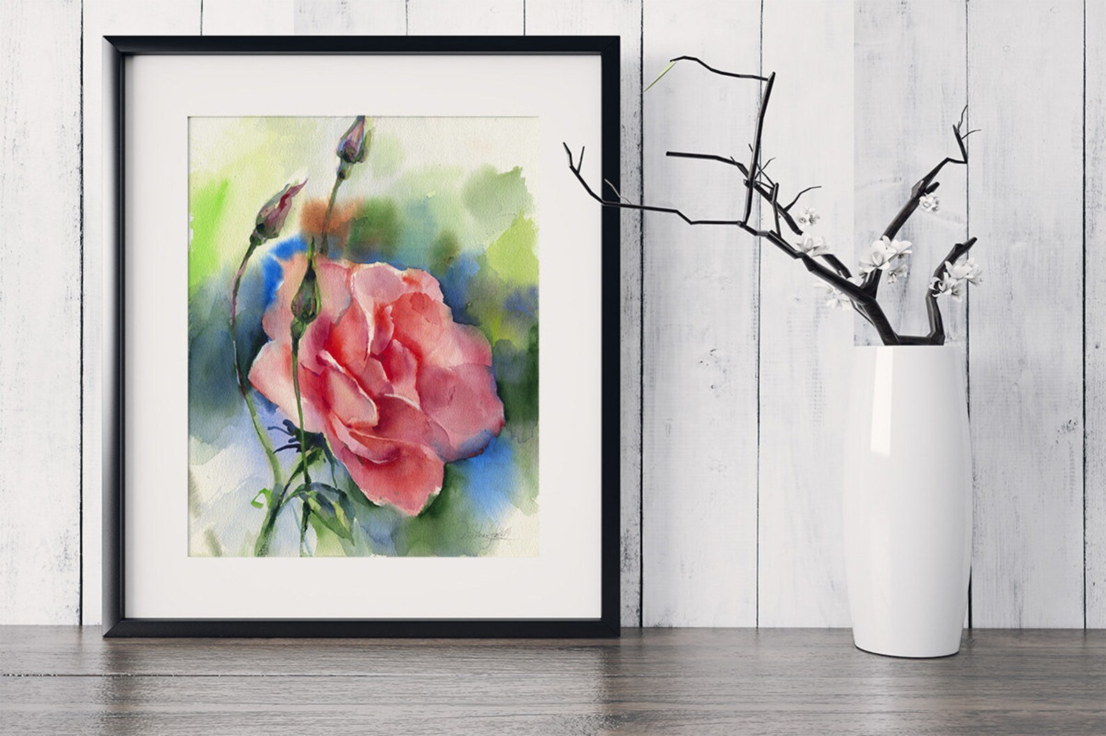 Print of Watercolor Rose Painting Rose Painting Print Flower Painting ...