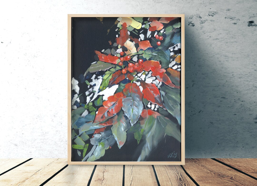 Print of Oxel Acrylic Painting on Canvas, Rowan Tree - Art Print on ...