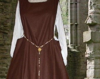 Renaissance Costume Medieval Gown SCA Garb Russet Linenbld | Etsy