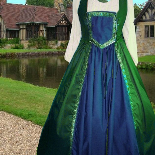 Medieval Gown Renaissance Costume SCA Garb Forest Green Irish | Etsy