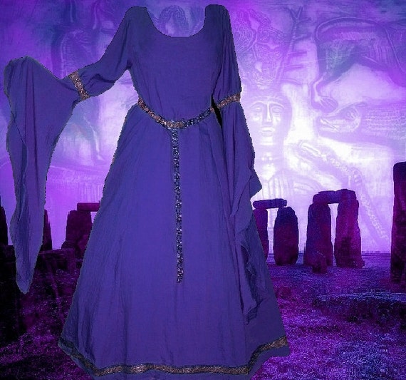 Renaissance Gown Medieval Costume Purple SCA Garb Cotton 1pc | Etsy