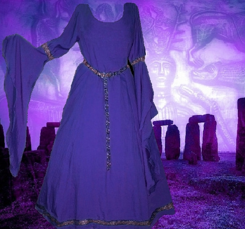 Renaissance Gown Medieval Costume Purple SCA Garb Cotton 1pc - Etsy