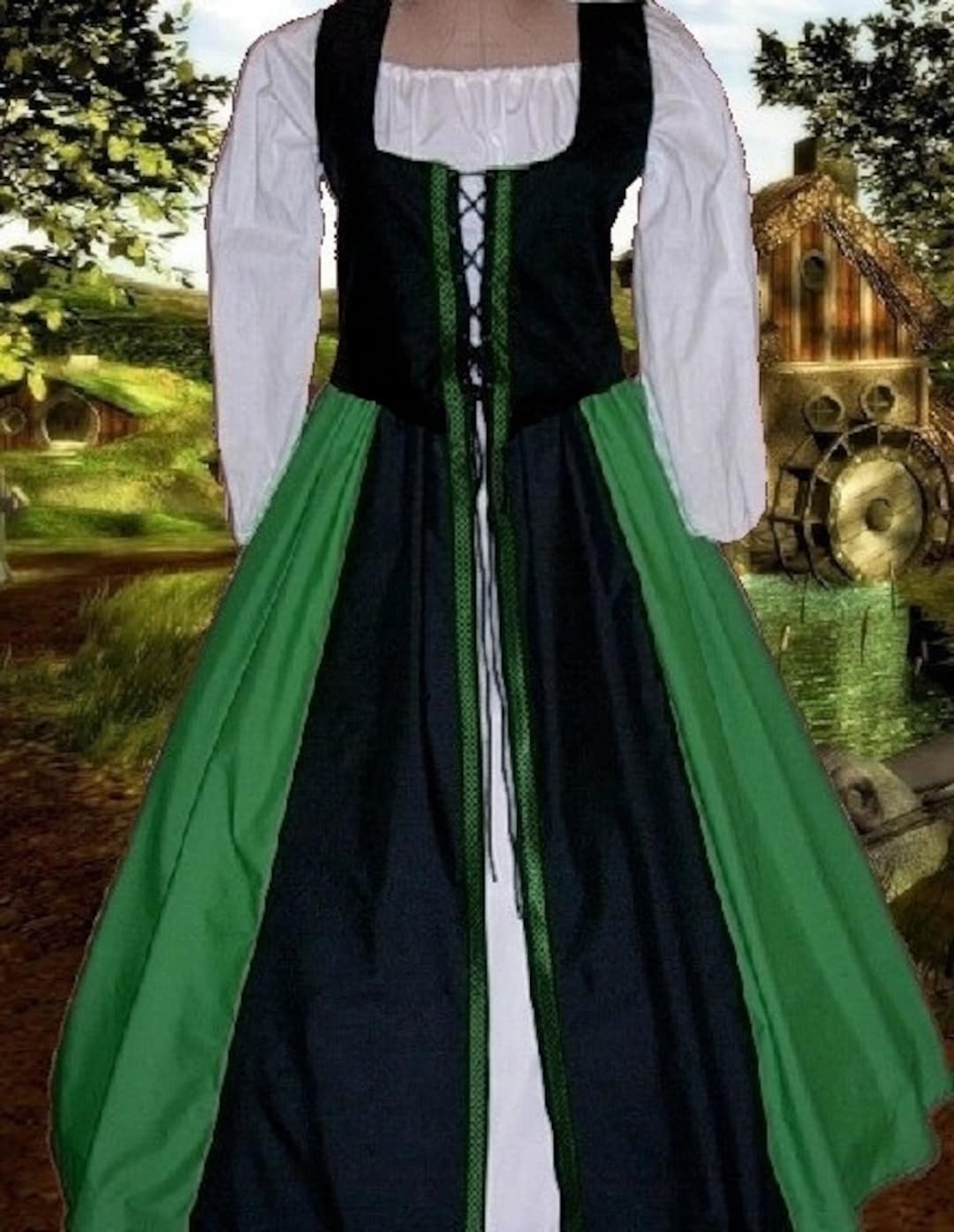 Renaissance Gown Medieval Costume Celtic Kelly Merchant Class SCA Garb ...