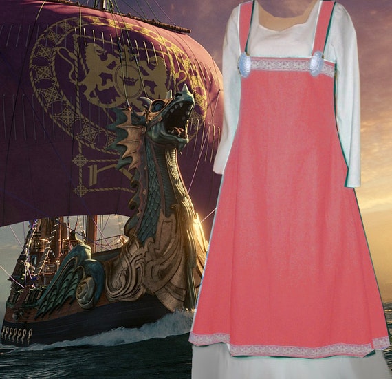 SCA Garb Norse Medieval Costume Viking Peach White Linenbld | Etsy