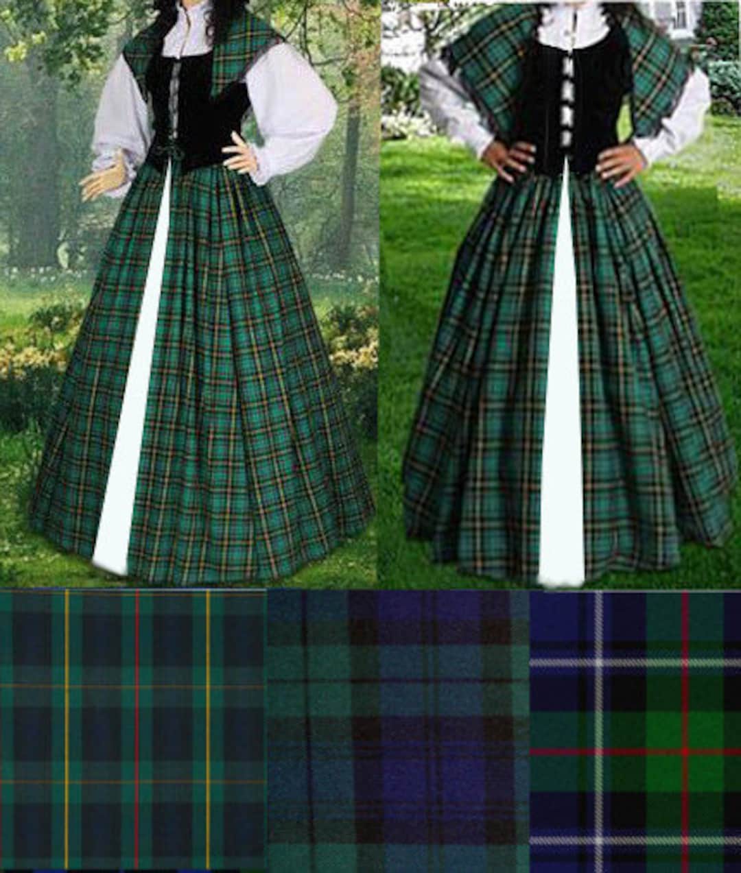 Celtic Clan Tartan Gown Medieval Costume Scot Irish Plaid SCA - Etsy