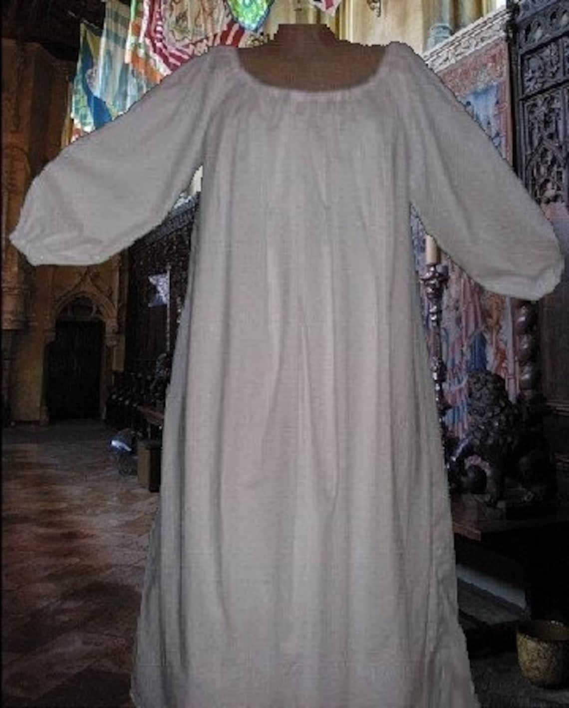 Medieval Renaissance Chemise Undergown SCA Garb Petticoat White Cotton ...