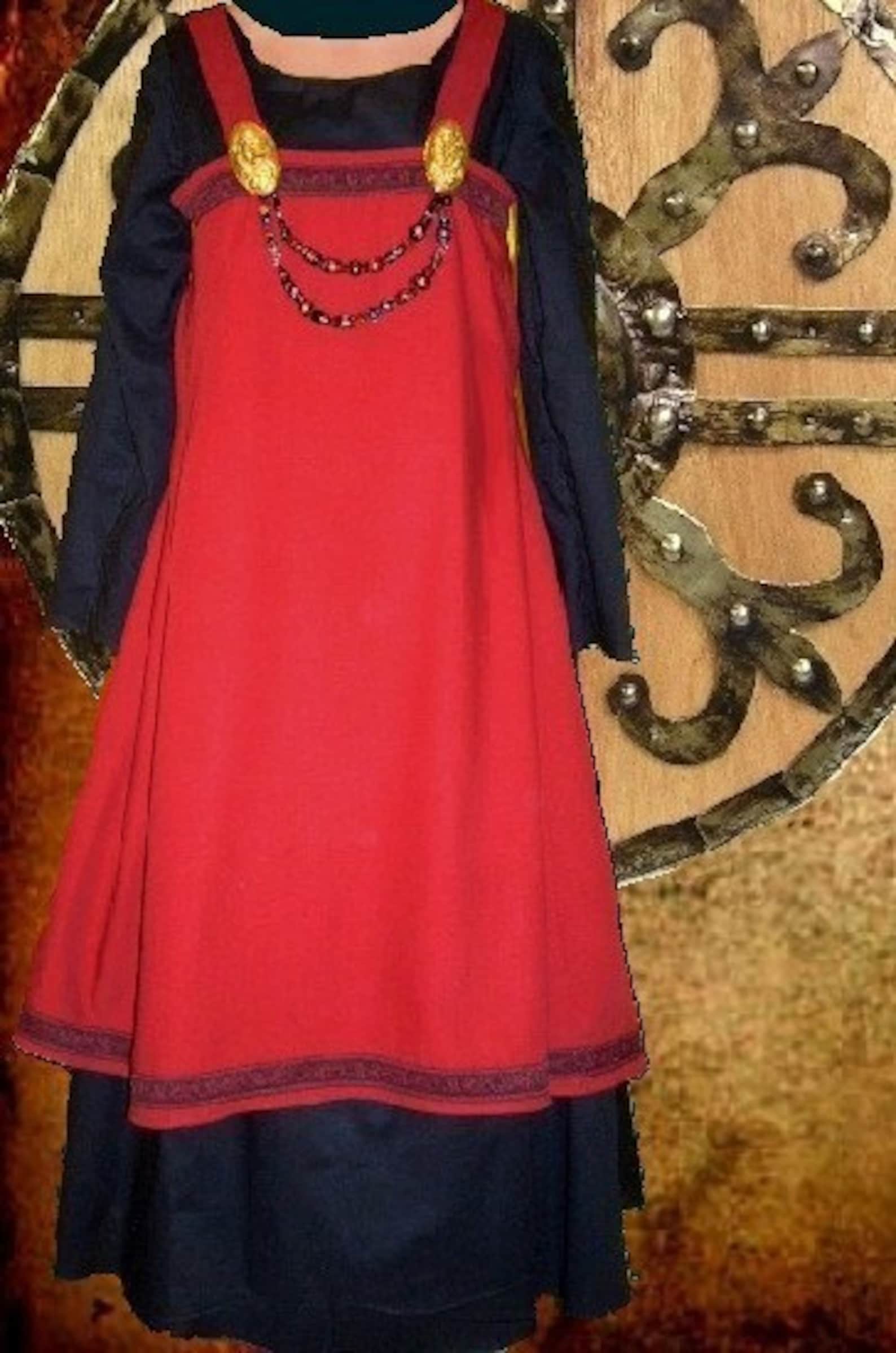 Medieval Costume Norse Viking SCA Garb 2pc Red Over Black | Etsy