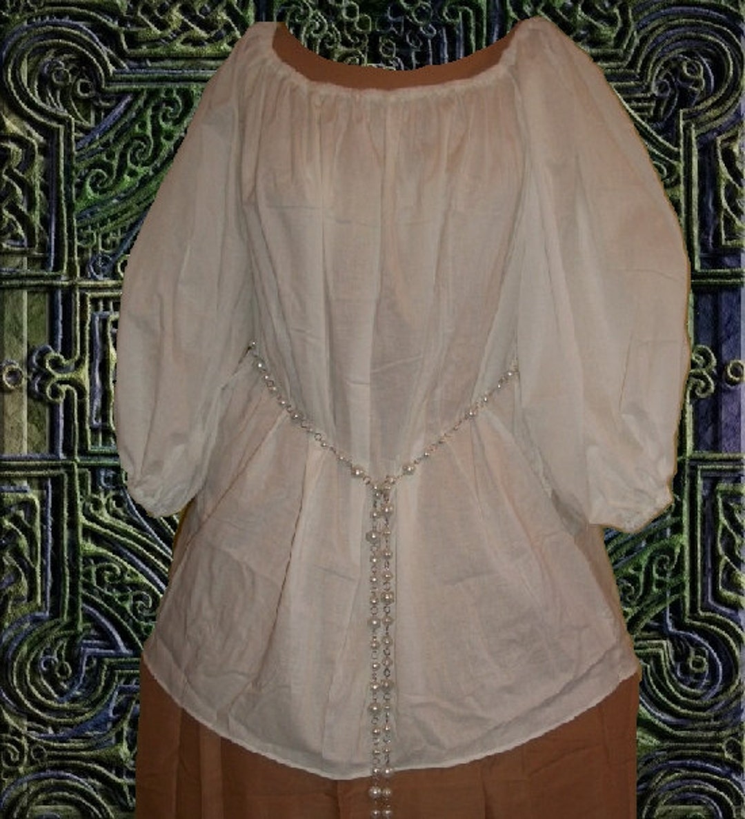 Renaissance Chemise Medieval SCA Garb Blouse White Ivory 100 Percent ...