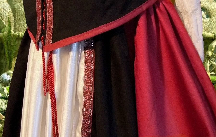 Medieval Dress Renaissance Costume SCA Garb Wine Black & White | Etsy