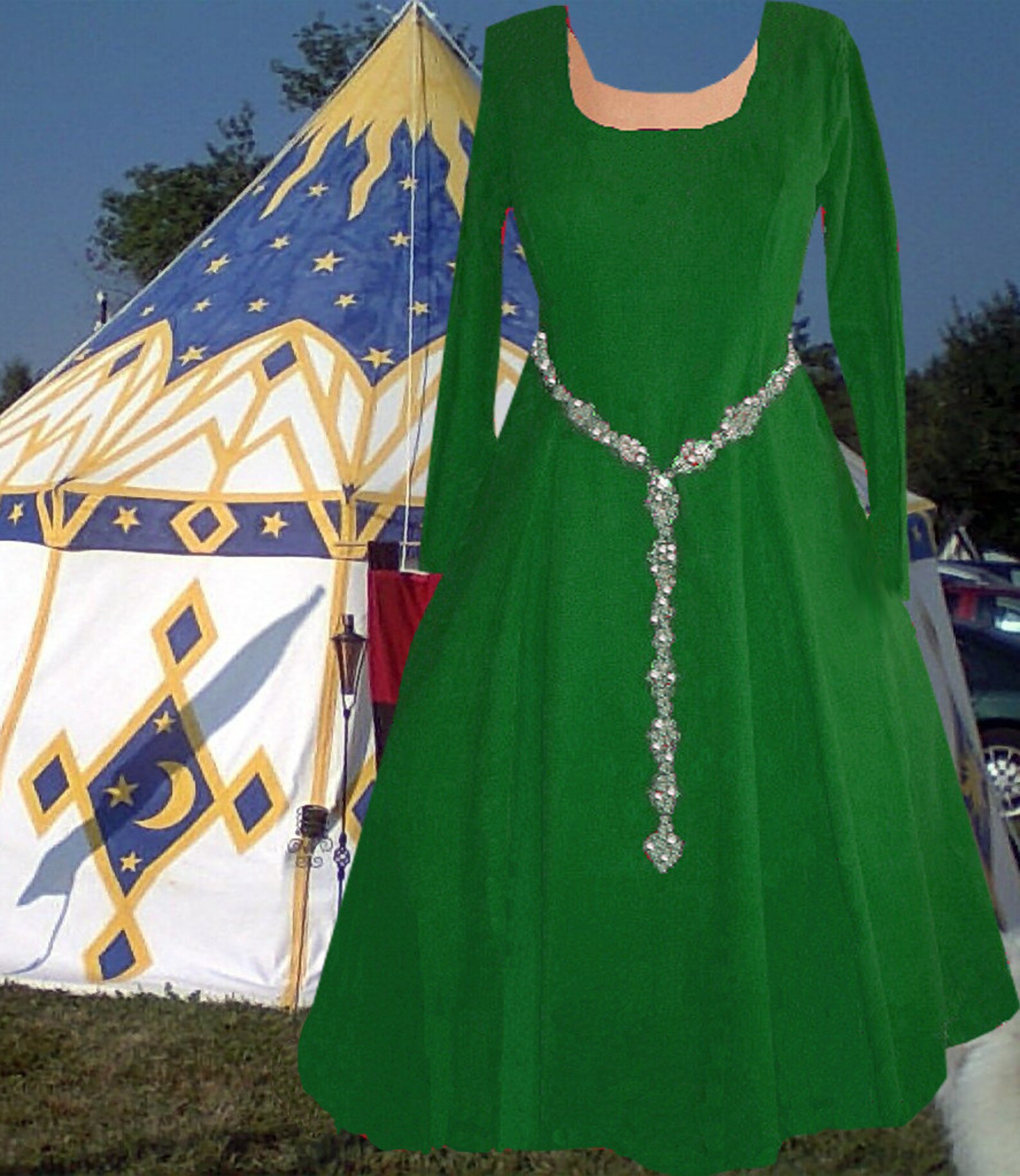 Medieval Gown Renaissance Costume SCA Garb Cotehardie Linenbld - Etsy