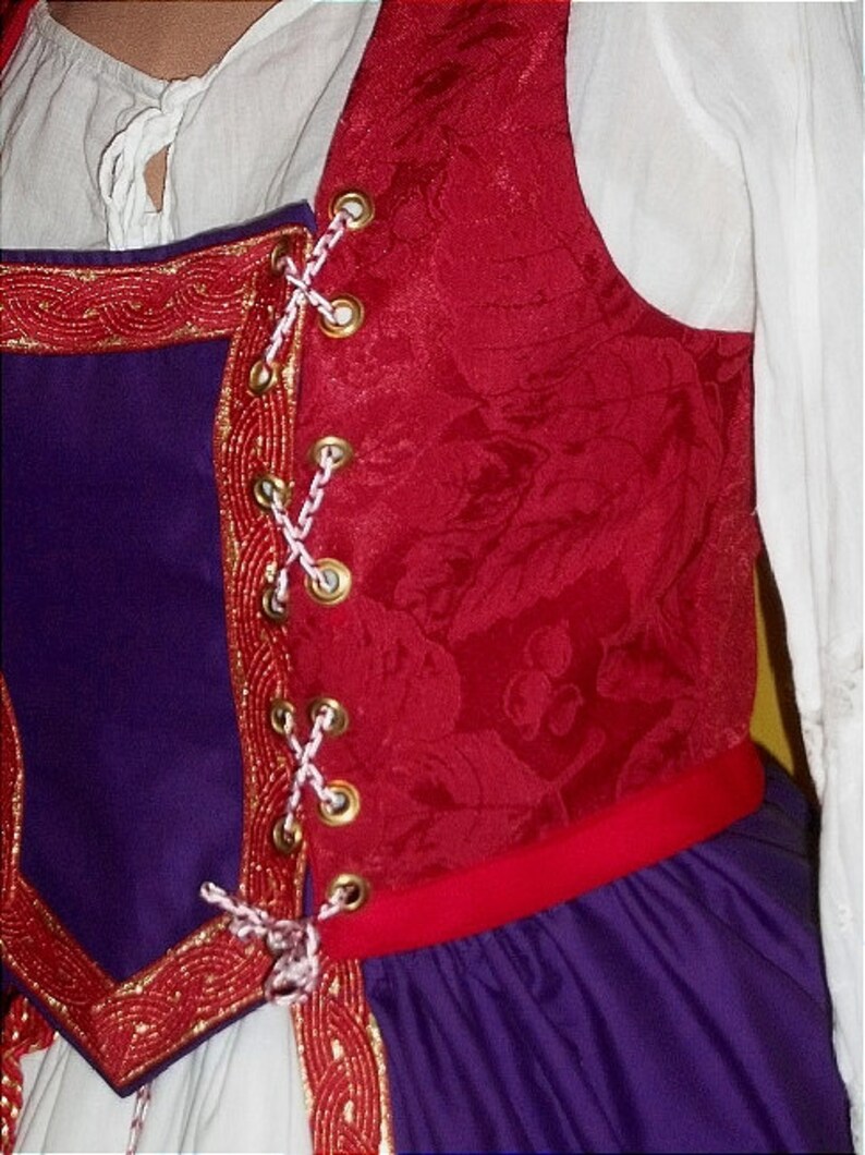 Medieval Gown Renaissance Costume SCA Garb Purpred Tudor 2pc Bi-lacing ...