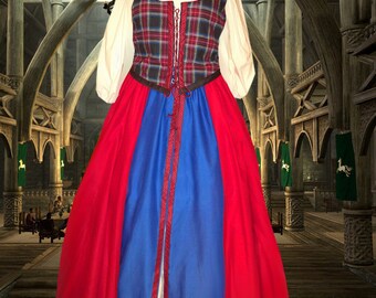 Renaissance Gown Medieval Costume Celtic SCA Garb Irish Greens | Etsy