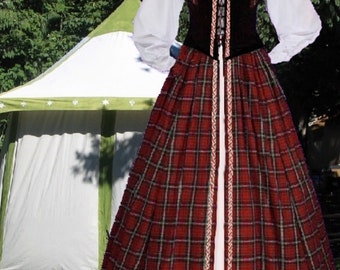 Celtic Clan Tartan Gown Medieval Costume Scot Irish Plaid SCA | Etsy