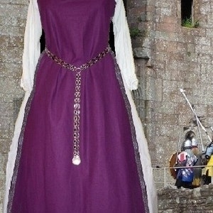 Medieval SCA Garb Renaissance Costume Purple Linen Bl Tabard 2pcset ...