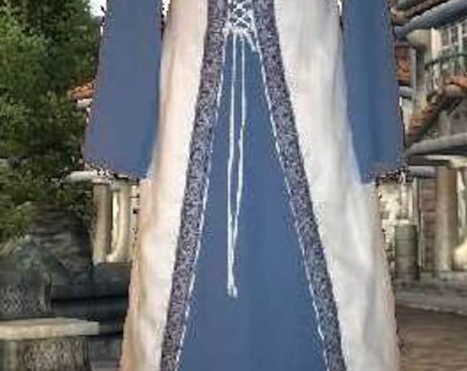 Renaissance Costume SCA Garb Medieval Gown Front-lacing Linen Blend ...