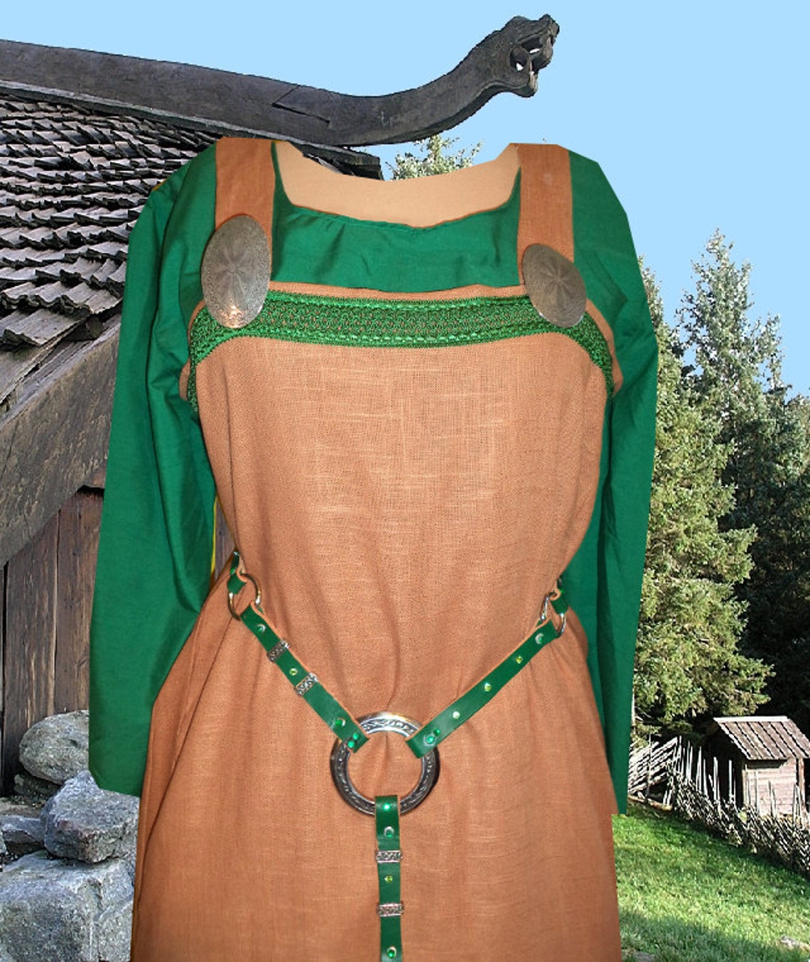 SCA Garb Norse Viking Medieval Camel Linenbl Forest Cotton | Etsy