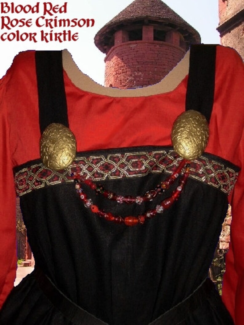 Medieval Costume Norse Viking SCA Garb 2pc Blackoverred Linenbld Apron ...