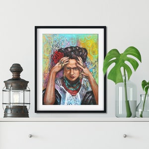 Frida Kahlo Art Print, Frida Wall Decor, Frida Illustration, Chicana ...