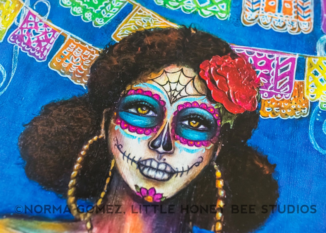 Day of the Dead Art Sugar Skull Art Dia De Los Muertos Art | Etsy