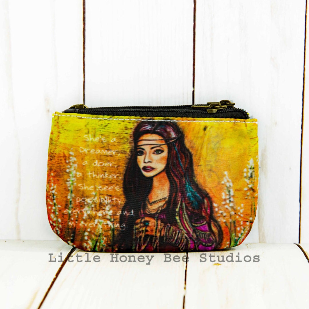 Gypsy Coin Purse, Bohemian Change Purse, Small Zipper Pouch, Credit ...