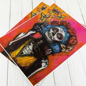 Vibrant Sugar Skull Art Print, Day of the Dead Art, Mexican Folk Art ...