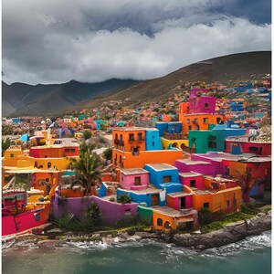 Colourful Mexican Village- Digital File - Etsy