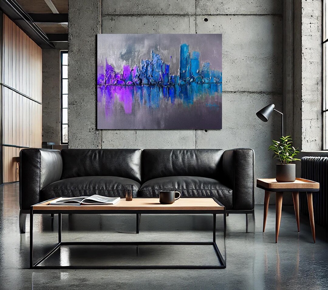 3d Wall Art, Abstract Sculpture, Textured Large Canvas, Blue Silver ...