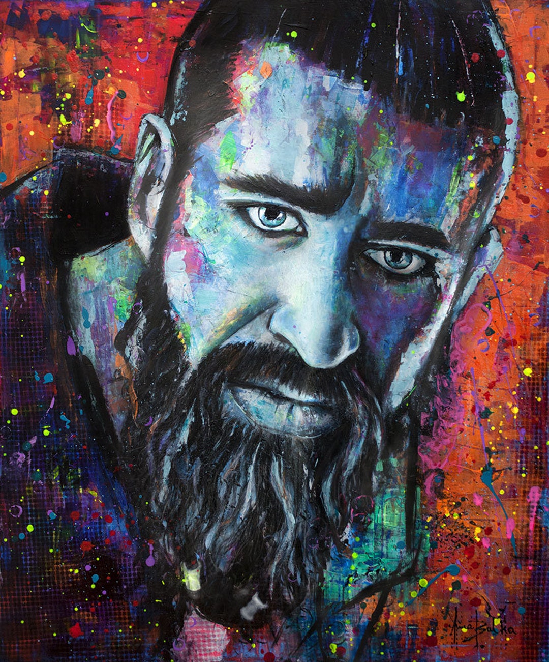 UV Portrait Painting: Abstract Viking Art, Glow in the Dark Canvas ...