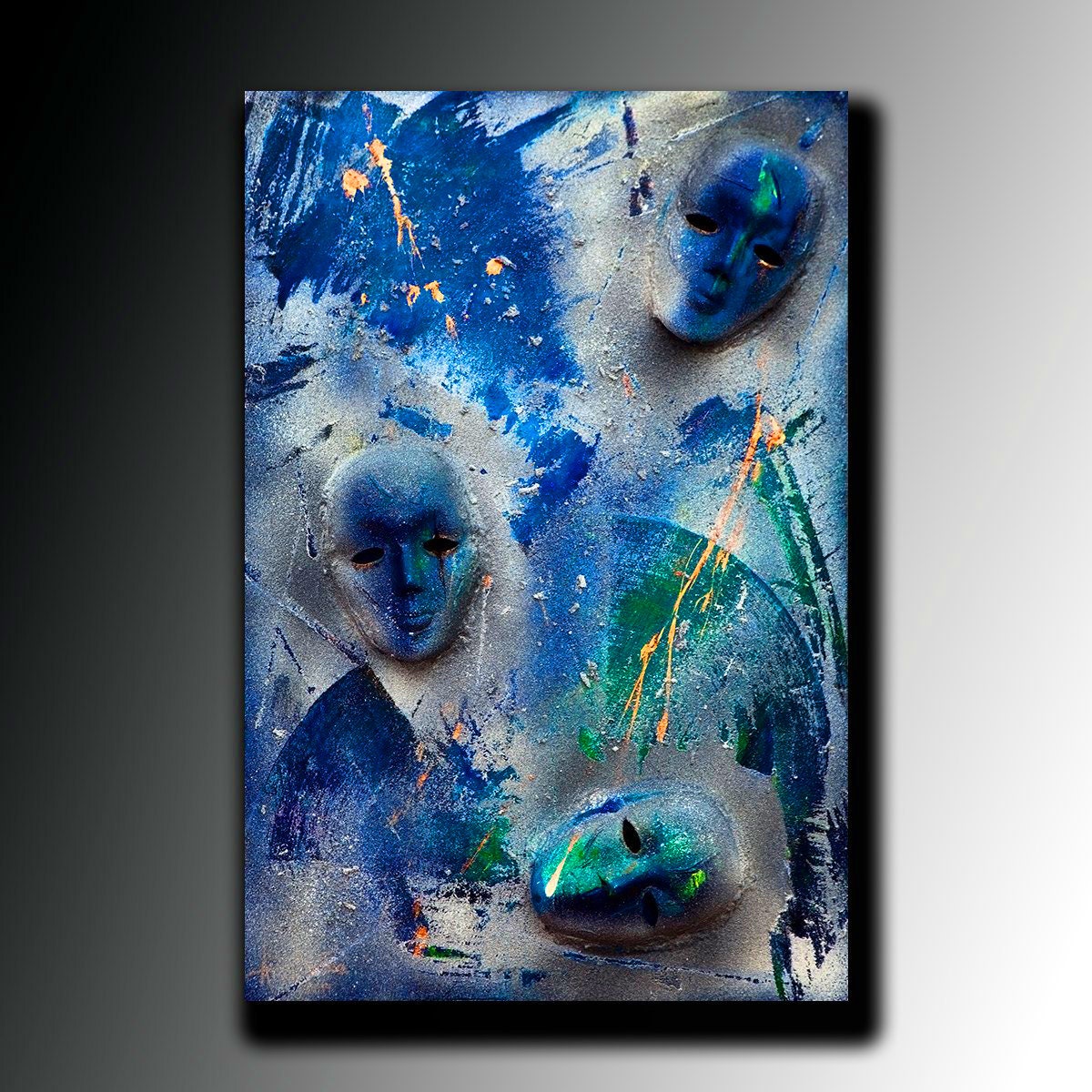 3D Art Mask Abstract Painting on Canvas. Original 3D Wall Art - Etsy UK