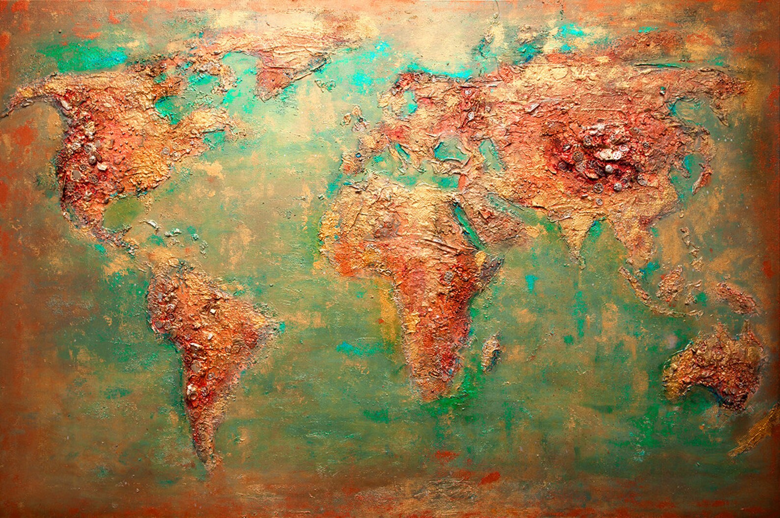 ABSTRACT PAINTING on Canvas Original World Map Canvas Painting - Etsy