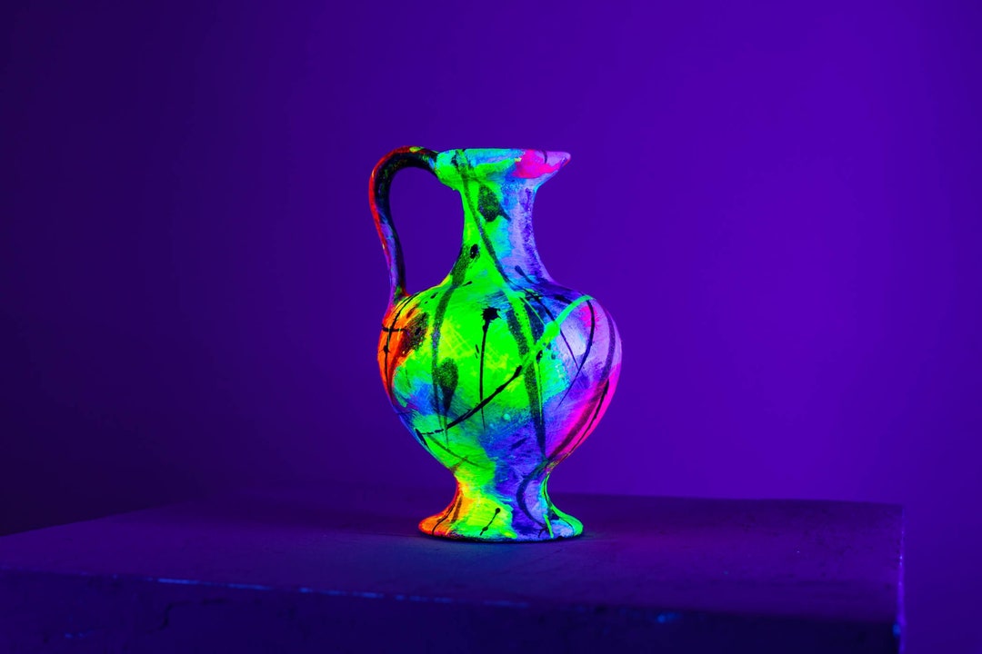 Colourful UV Art Vase, Ceramic Vase, Home Decoration UV Abstract Art ...